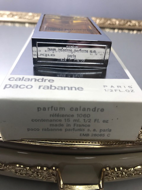 Calandre Paco Rabanne pure parfum 15 ml. Rare, vintage 1970 edition. S ...